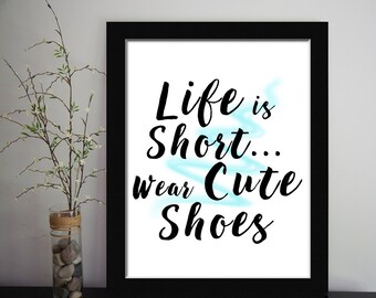 Items similar to Art Print 8 x 10 Leopard Shoe With Quote Live Well ...