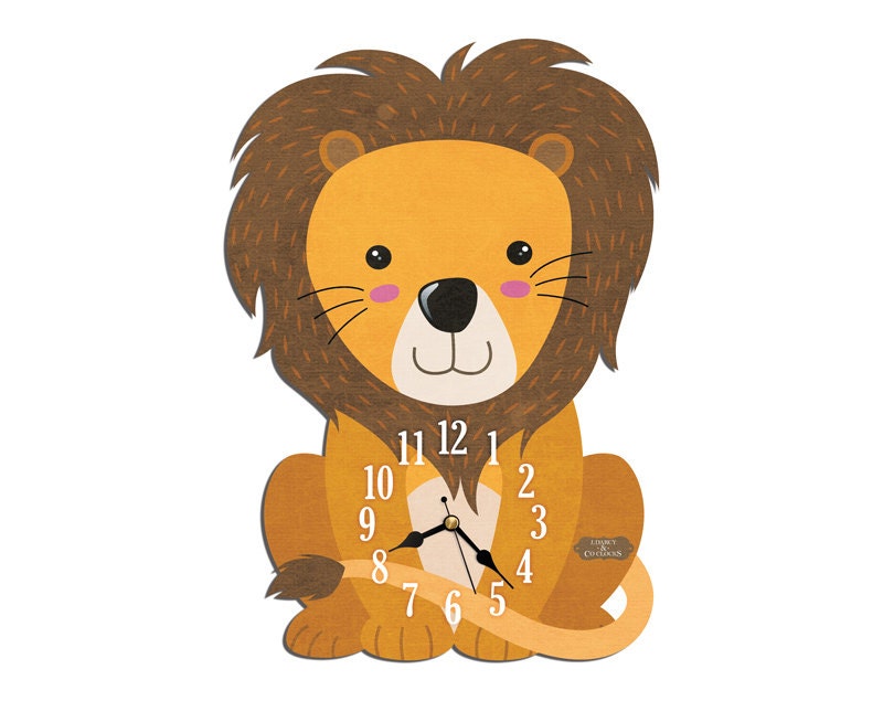 Lion Clock. Handmade Wooden Clock. Decoupage Clock by DarcyClocks