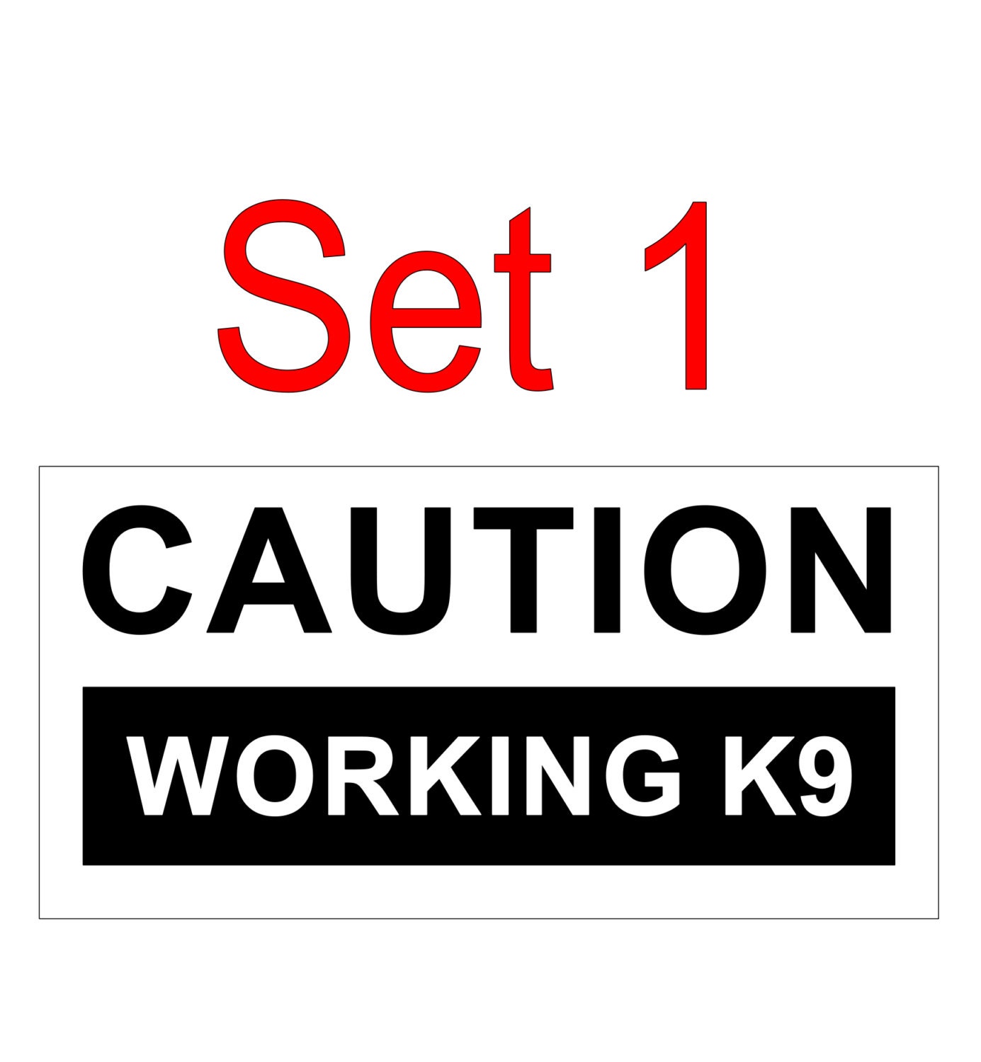 Caution Working K9 Vinyl Decal Select Color and Size 1