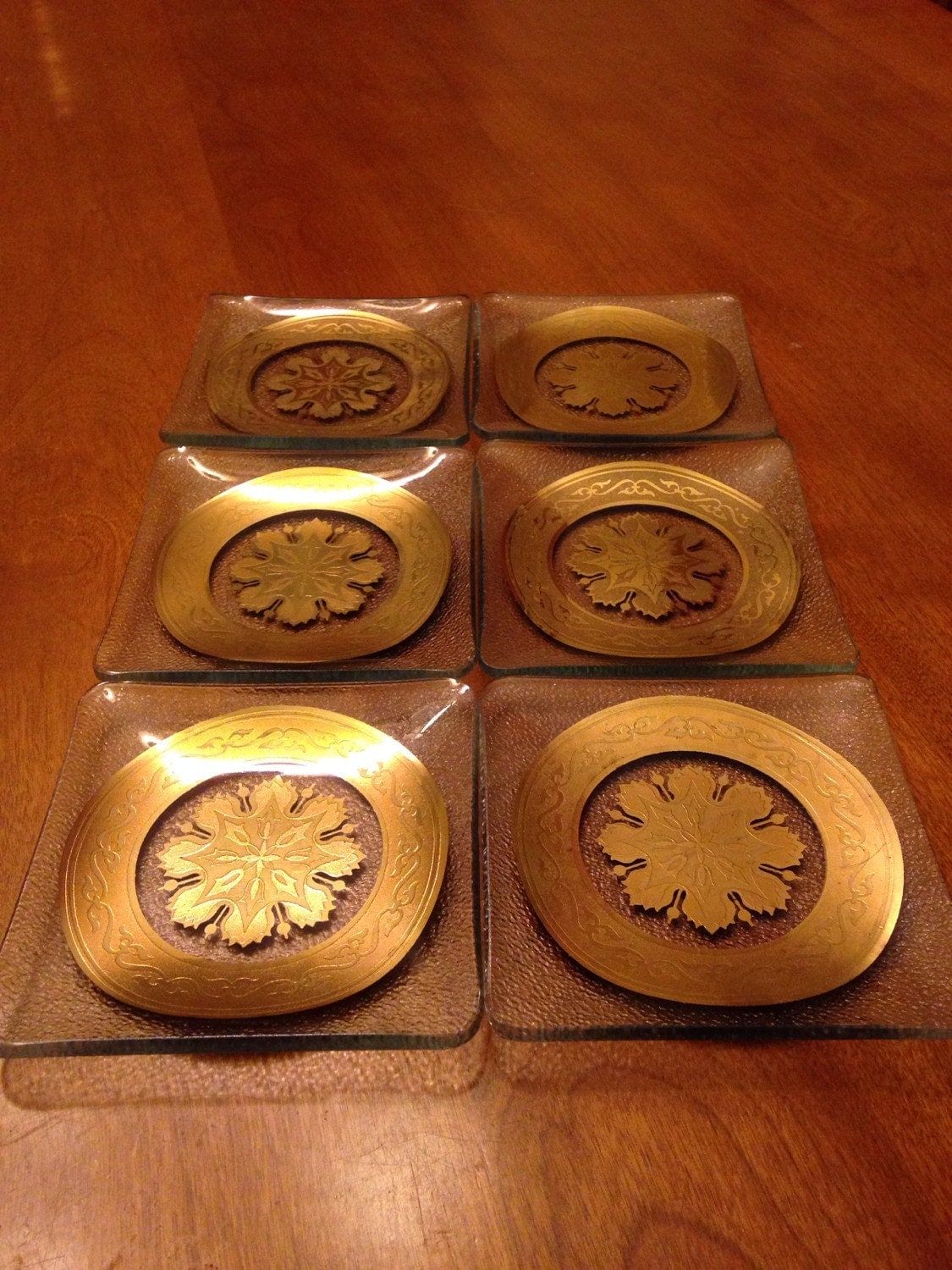 Six Nice Vintage Glass and Gold Embelished Coasters – Haute Juice