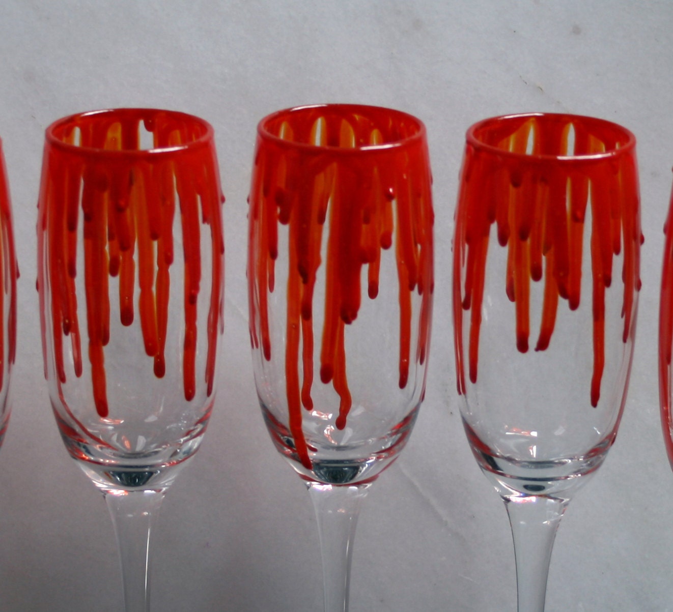 Dripping Blood An exclusive design hand painted Champagne