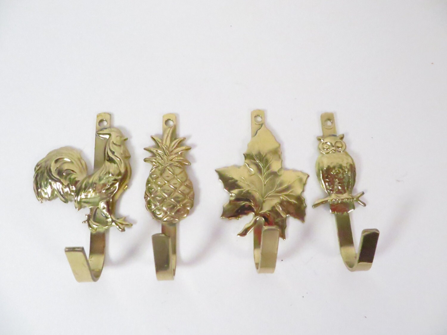 Small Brass Decorative Hooks – Set of 4 Small Brass Hooks – Haute Juice