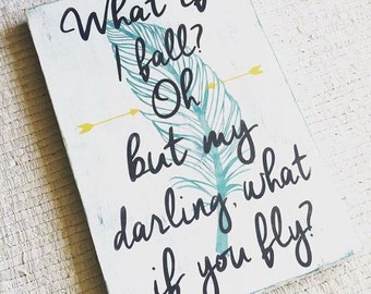 Feather wood sign | Etsy