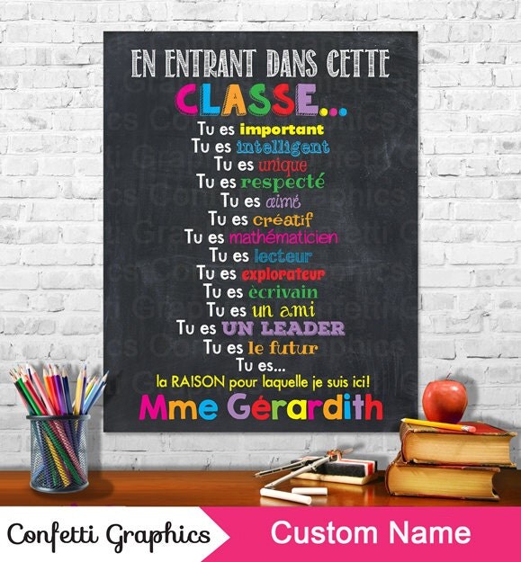 French Français When You Enter This Classroom Rules Teacher