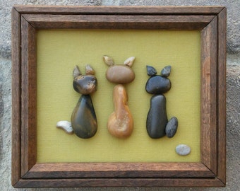 Pebble art animals | Etsy