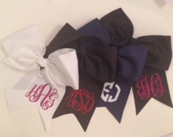 Monogram cheer bow | Etsy