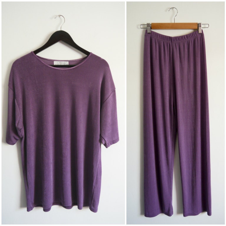 Ladies Vintage 1980s 80s Purple Oversized Sweatsuit Jumpsuit Set ...