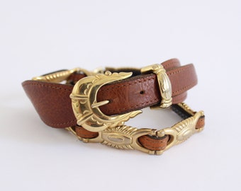 Leather link belt | Etsy