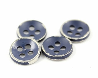 Metal Buttons Flat Antique Brass Metal Shank Buttons by Buttonova