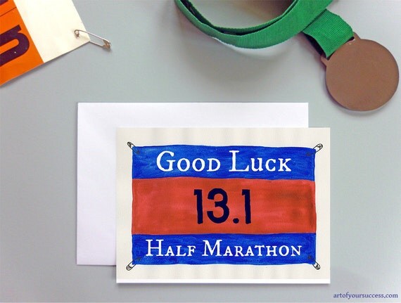 Good Luck Half Marathon card 13.1 card good luck 13.1 card