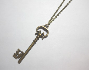 Vintage Style Antique Silver Key Pendant by JohnsVintageShop