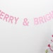 Christmas Garland pink MERRY AND BRIGHT banner handmade