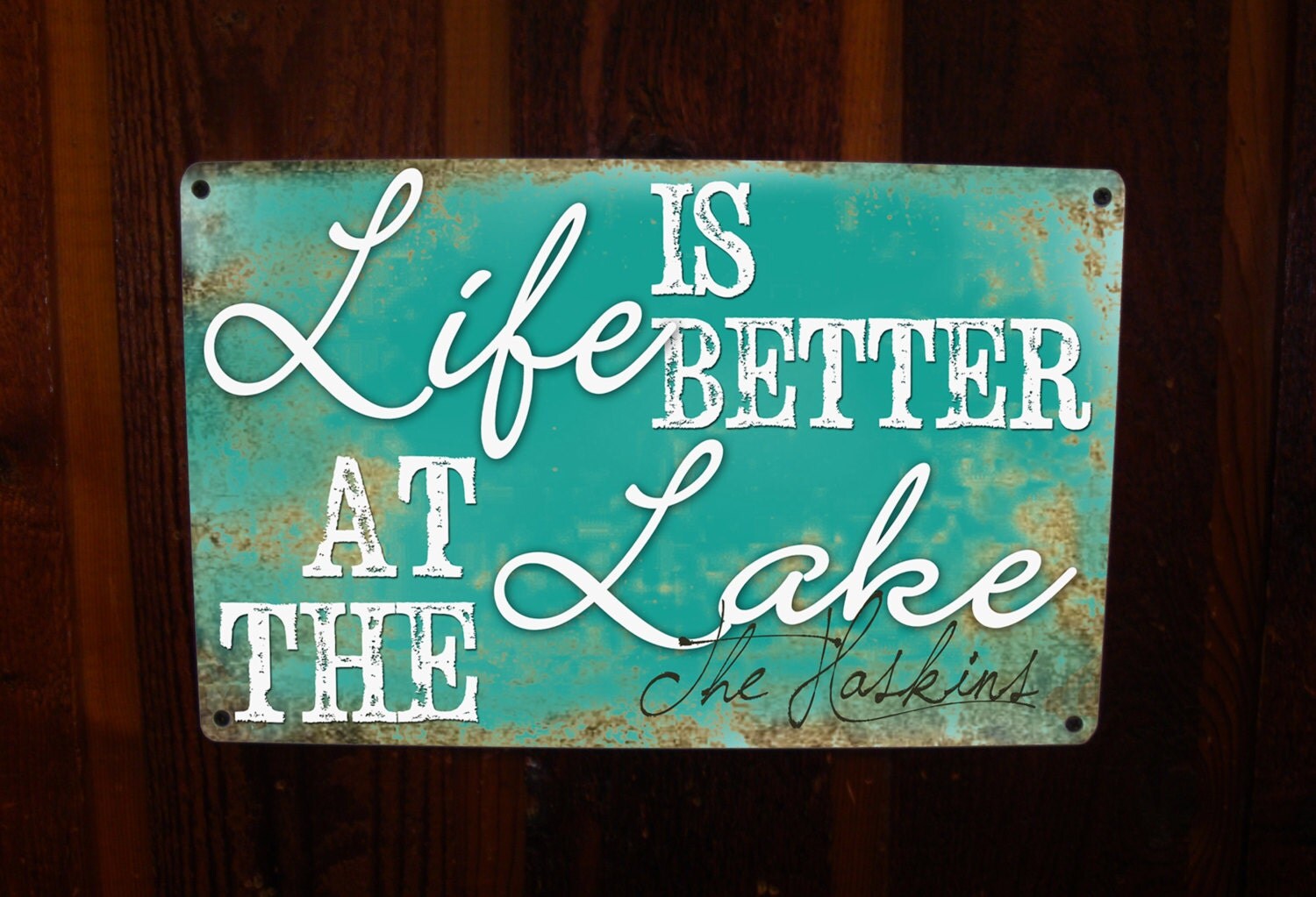 Lake House Sign Custom Vintage Personalize Tin Sign