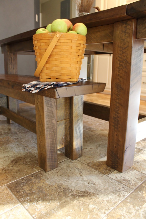 Rustic Harvest Table w/Two Removable Extensions Reclaimed