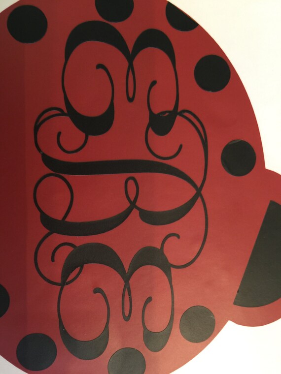 Ladybug Decal Ladybug Vinyl Monogram Car by DawsonDesignsDecor