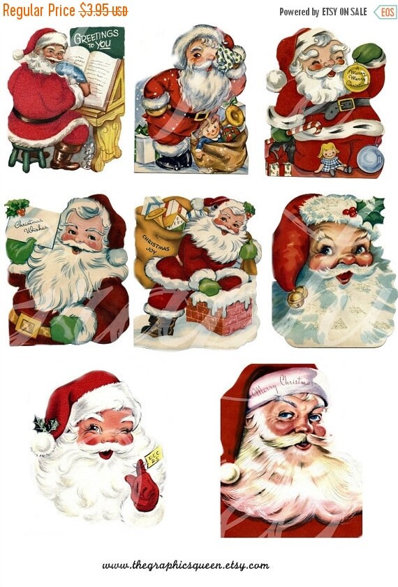 80% OFF SALE Vintage Santa Claus digital by DigitalCollageClub