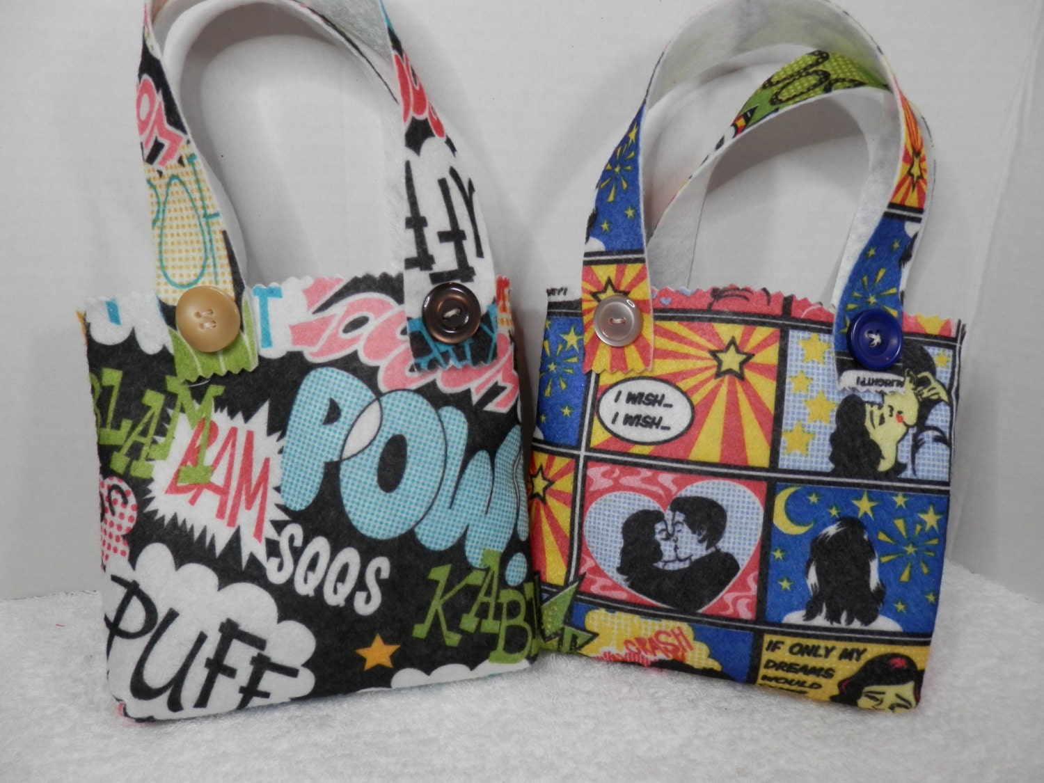 COMIC BOOK BAGS Gift Wrapping Comic Book Word Bags