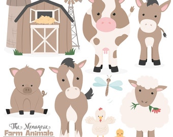 Premium Farm Animals Clip Art & Vectors Farm Animals