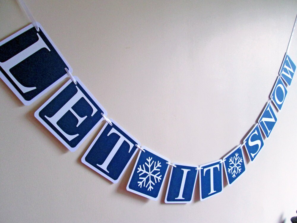 Let it Snow Banner Merry Christmas Banner by DreamsByTheRiver