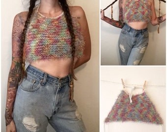 Fur crop top | Etsy