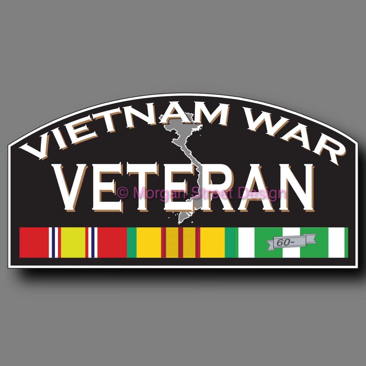 Vietnam War Combat Veteran Die Cut Vinyl Decal Sticker
