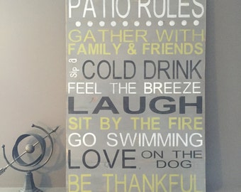 Patio rules | Etsy