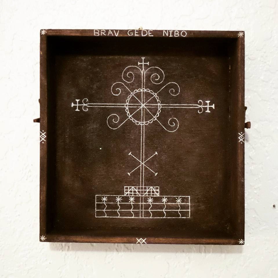 Brav/Brave Gede/Ghede Nibo Veve Artwork. Vodou/Voodoo Art for