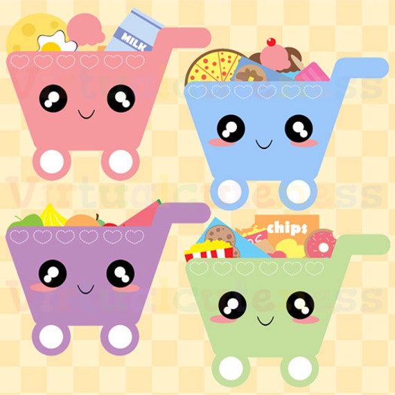 Cute Shopping Cart ClipArt Shoppingcart Kawaii Clip Art