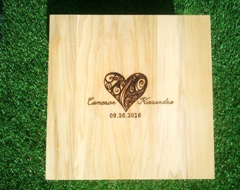 Wood slab guest book | Etsy
