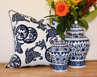 Nankeen Indigo Fabric and Pillow Covers by NankeenDesign on Etsy