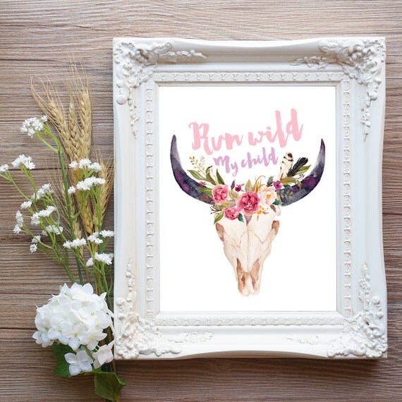 Run Wild My Child Printable Wall Art Boho by INVITEDbyAudriana