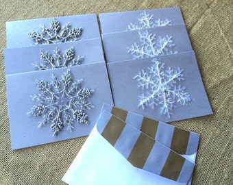 Snowflake note cards | Etsy