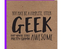 Unique geek birthday card related items | Etsy