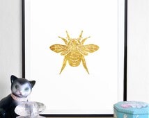 Unique bee poster related items | Etsy