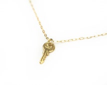 Popular items for gold key necklace on Etsy
