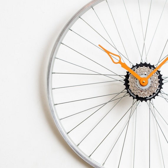 Bicycle Wheel Clock Bicycle Wall Clock Large Wall by ClockLight