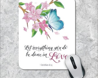 Bible Verse Mousepad Quote Mouse Pad Watercolor Mouse Mat