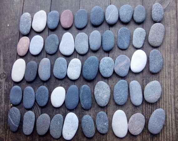 Oval Shaped Beach Rocks 50 Large Sea Stones by SeasideDescent