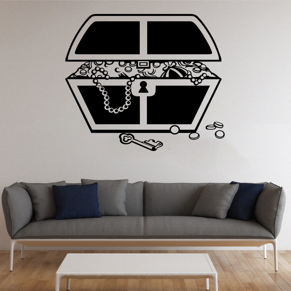Treasure Chest Vinyl Decal Box Wall Sticker Wall Art Decal