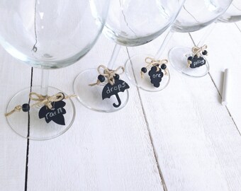 Unique wine glass tag related items | Etsy