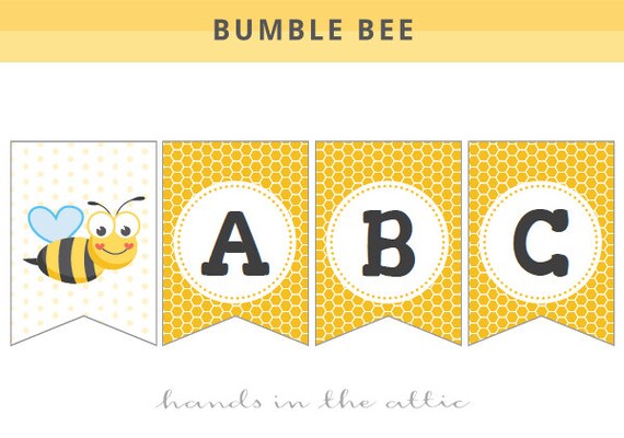 Bumblebee birthday party banner bumble bee by HandsInTheAttic