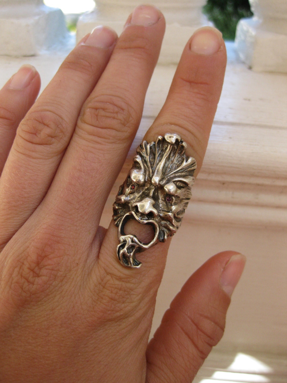 Sterling Green Man Ring – Haute Juice