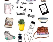 Unique favorite things poster related items | Etsy