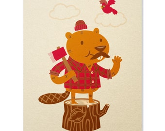 Unique beaver art related items | Etsy