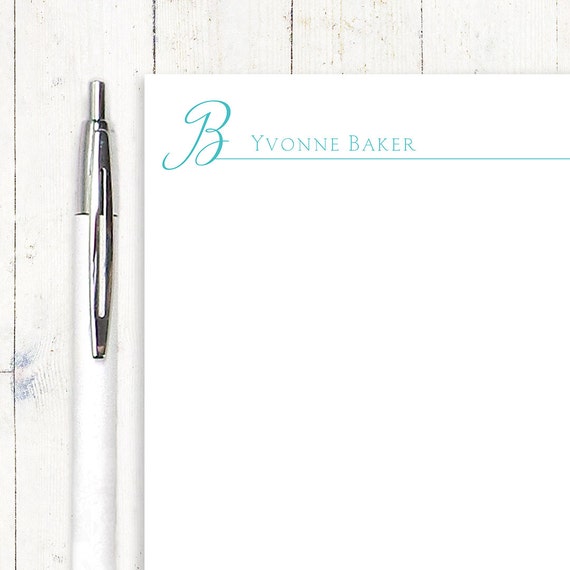 personalized notePAD CURSIVE INITIAL monogram stationery