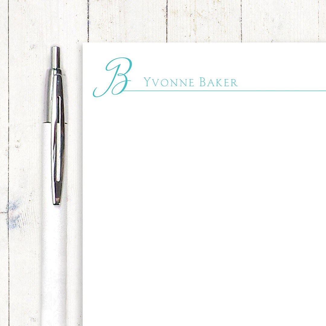 personalized notePAD CURSIVE INITIAL monogram stationery