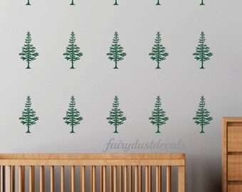 Pine tree wall decal | Etsy
