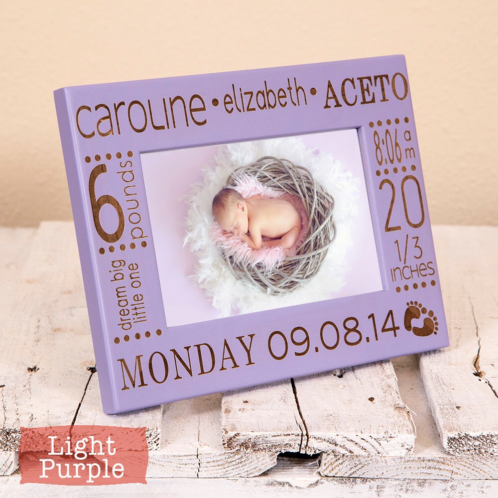 Personalized Birth Announcement Picture Frame-baby girl