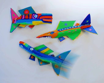 Whimsical Funky Fish Art Print Colorful Creative by FISHeFISH