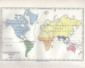 Antique LARGE WORLD Map 1941 ORIGINAL 1940s by VintageInclination